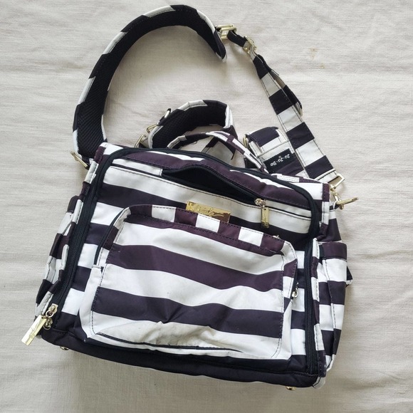 Ju-Ju-Be | Bags | Jujube Striped Black And White Diaper Bag Backpack ...